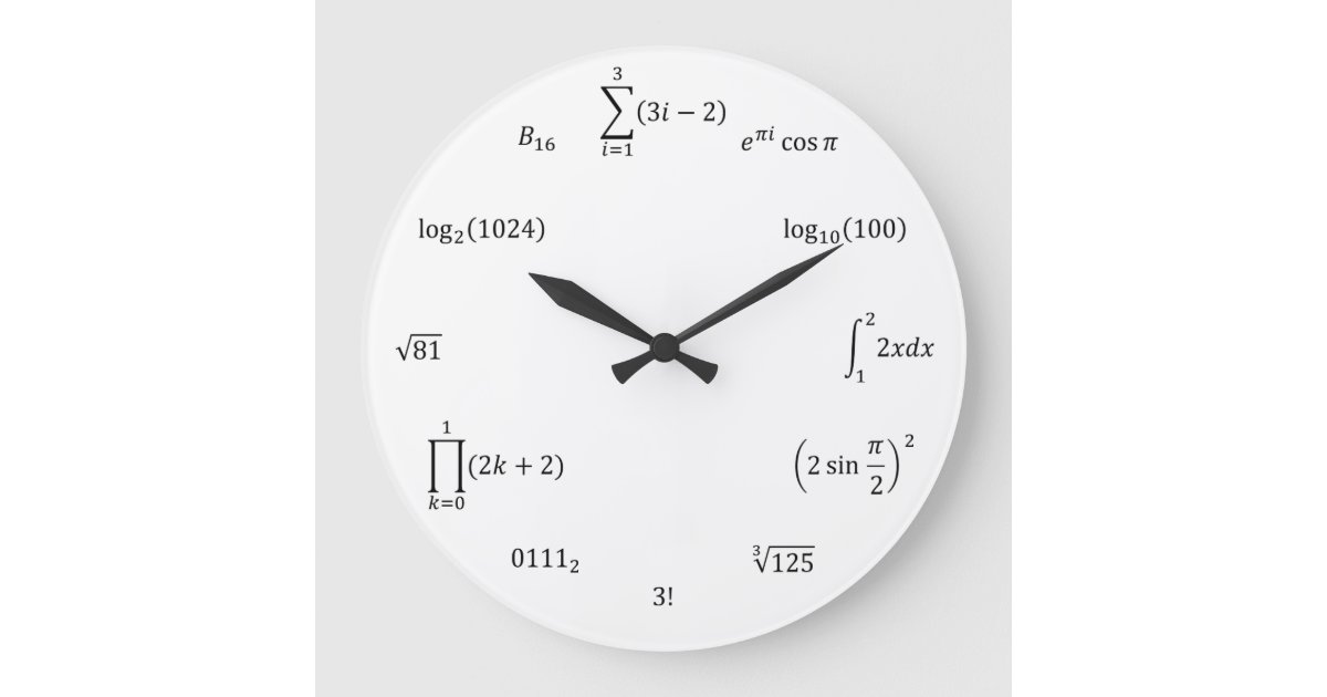 Math Equations and Notations Large Clock | Zazzle