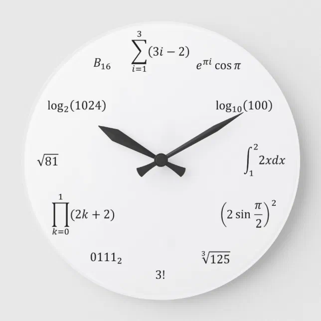 Math Equations and Notations Large Clock | Zazzle