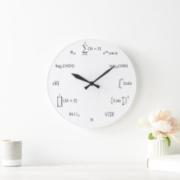 Math Equations and Notations Large Clock | Zazzle