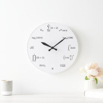 Math Equations and Notations Large Clock | Zazzle