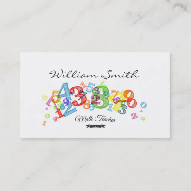 Math Teacher Business card | Zazzle