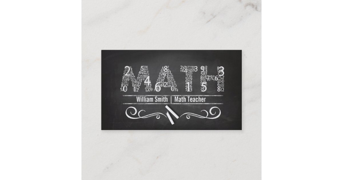 Math Teacher Business Card | Zazzle