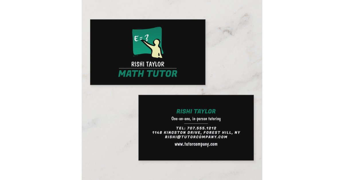 Mathematic Logo, Math Tutor, Teacher Business Card | Zazzle