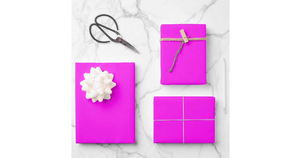Matt Pink, Solid Single Colour Pink Minimalist Gif Wrapping Paper Sheet ...