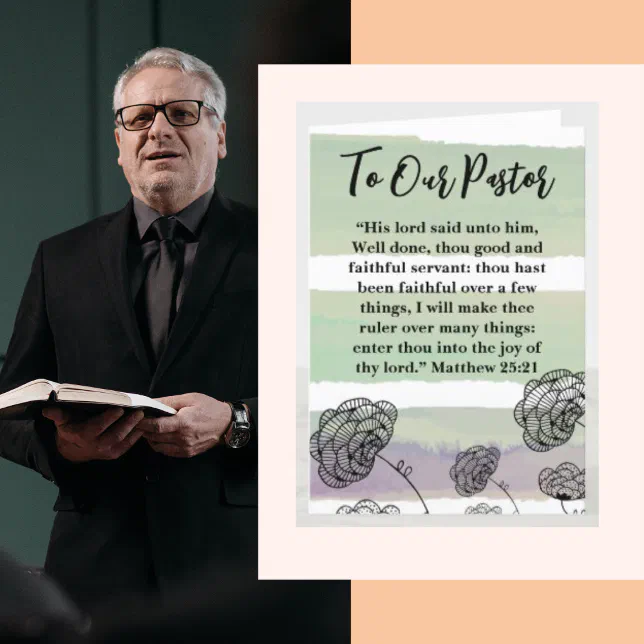 Matthew 25:21 Pastor Appreciation Thank You Card | Zazzle
