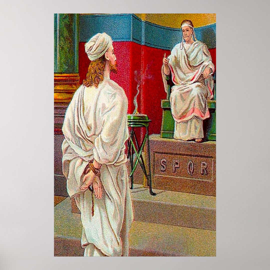 Matthew 27:11-26 Pilate Questions Jesus poster | Zazzle
