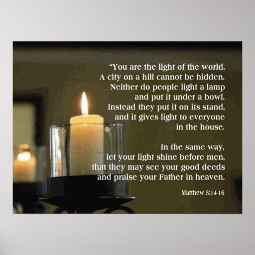 Matthew 5:14-16 Light of the World POSTER | Zazzle.co.uk