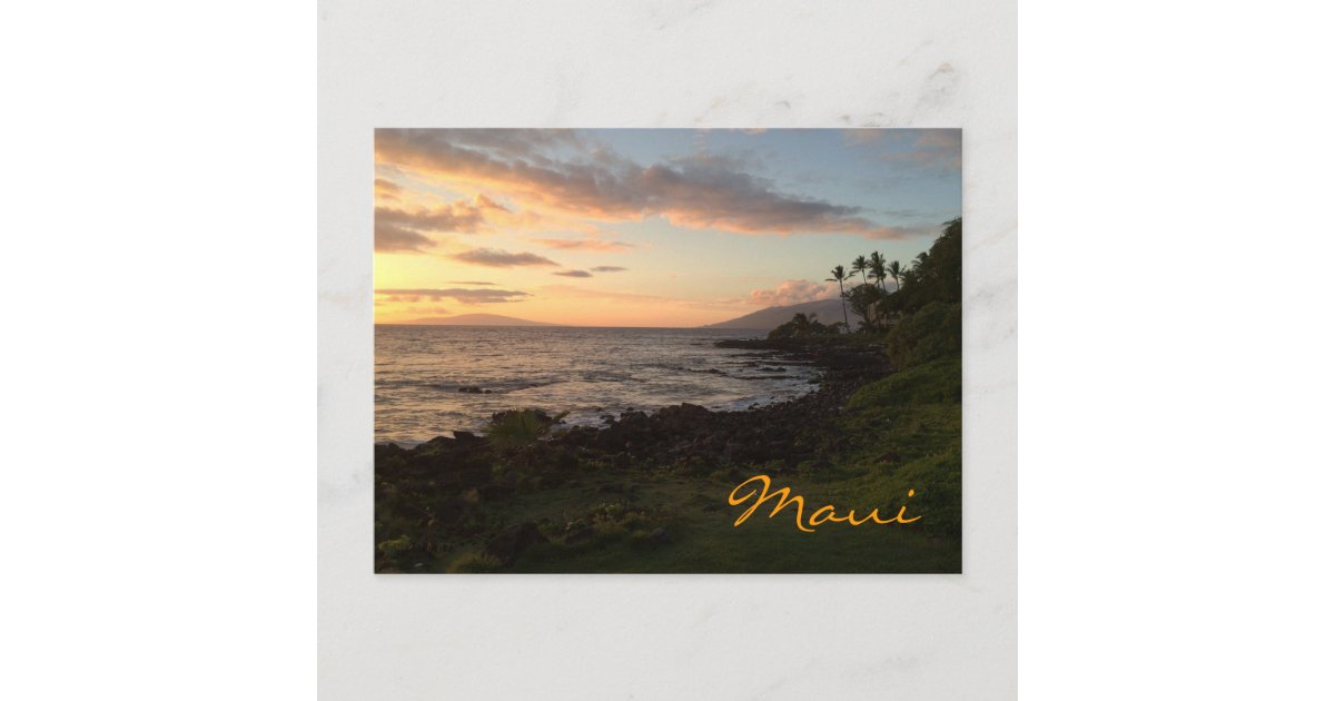 Maui Island Sunset Postcard | Zazzle