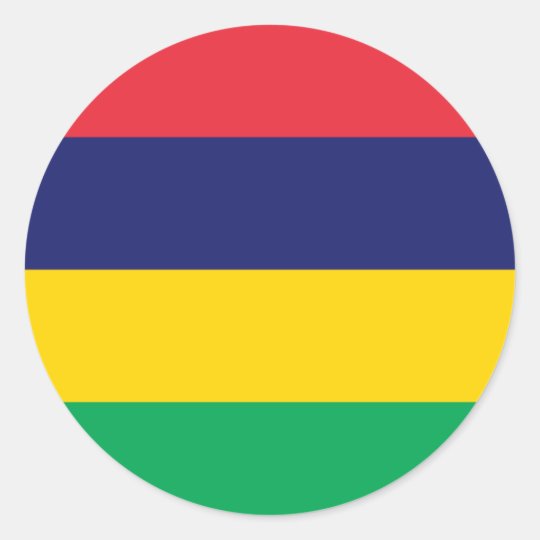 Mauritian Flag, Flag of Mauritius Classic Round Sticker | Zazzle.co.uk