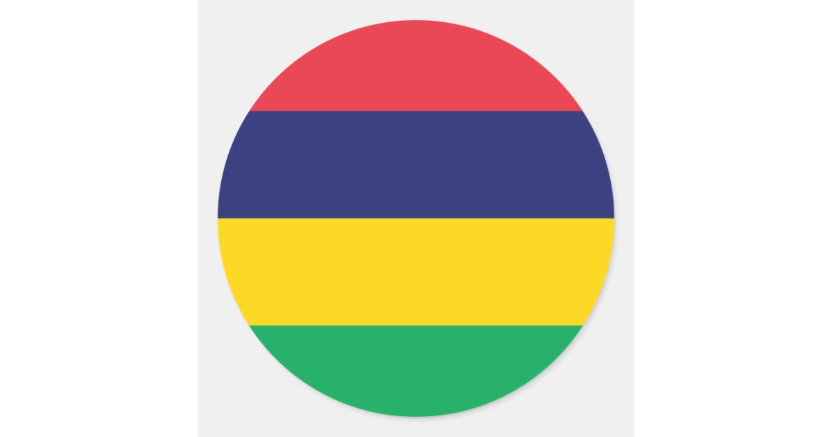 Mauritian Flag, Flag of Mauritius Classic Round Sticker | Zazzle