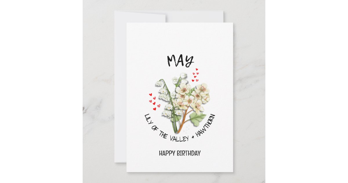 MAY Birth Month Flower Birthday Card | Zazzle