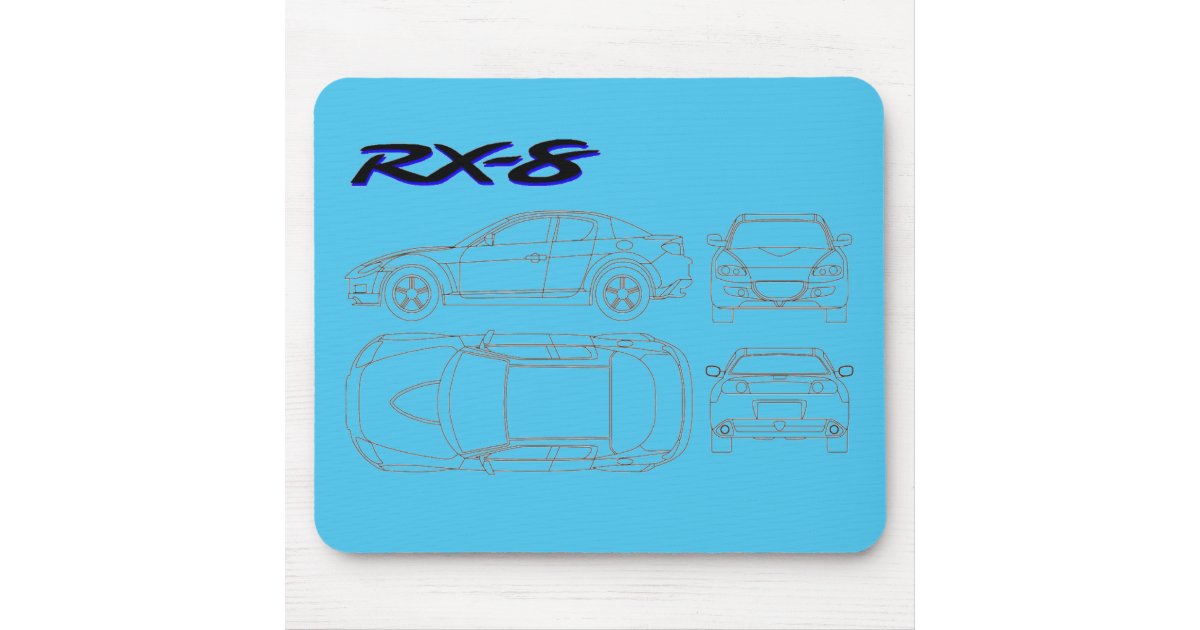 Mazda rx8 rx-8 blueprint print mouse mat | Zazzle