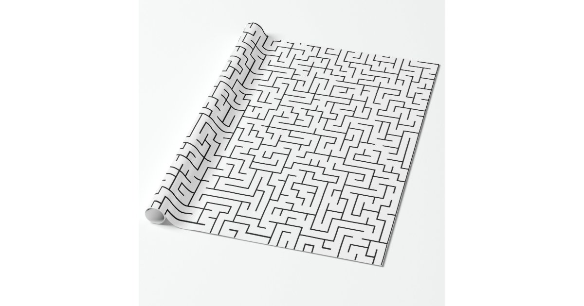 Maze pattern wrapping paper | Zazzle