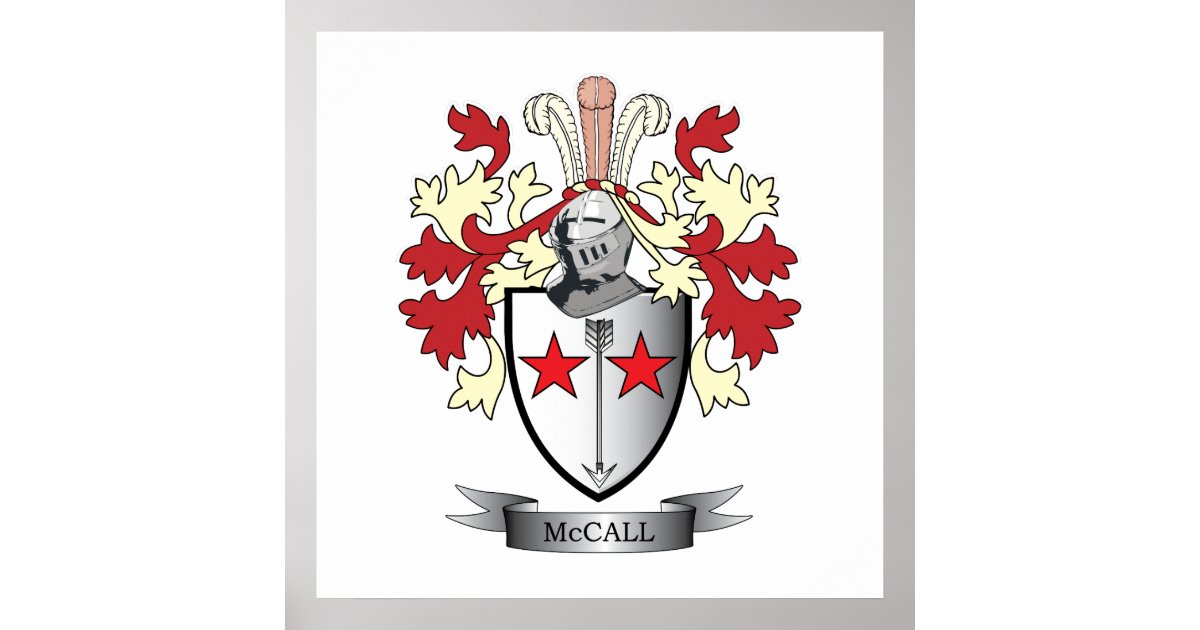 McCall Family Crest Coat of Arms Poster | Zazzle