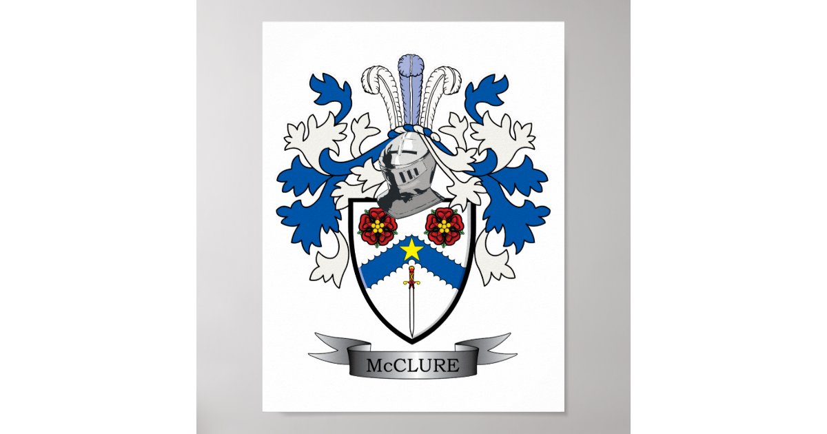 McClure Family Crest Coat of Arms Poster | Zazzle