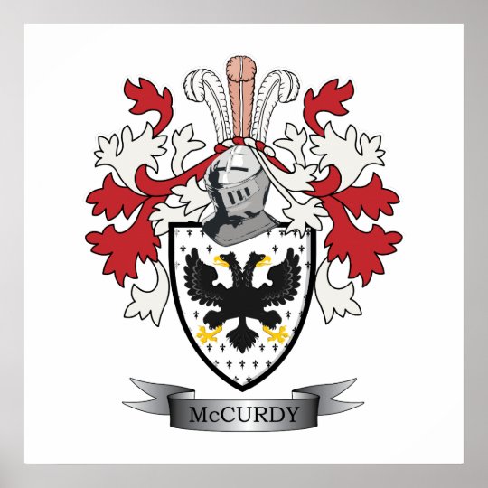 McCurdy Family Crest Coat of Arms Poster | Zazzle.co.uk