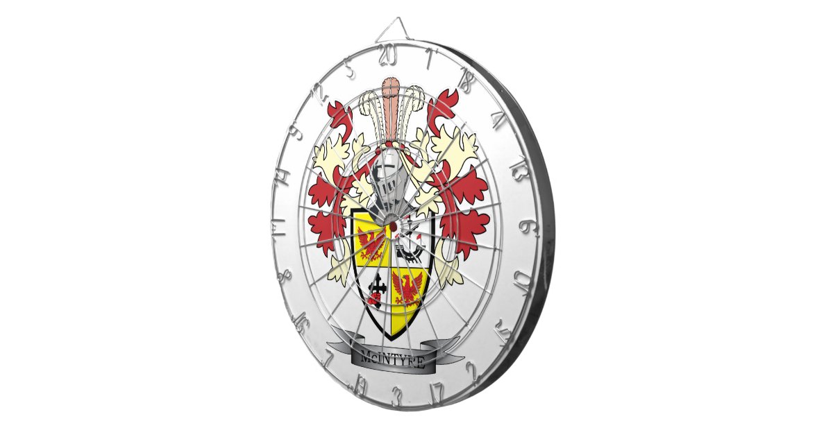 McIntyre Family Crest Coat of Arms Dartboard | Zazzle