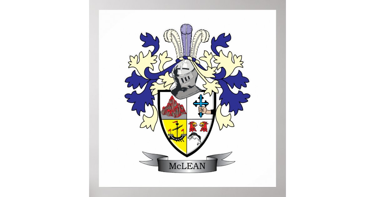 McLean Family Crest Coat of Arms Poster | Zazzle