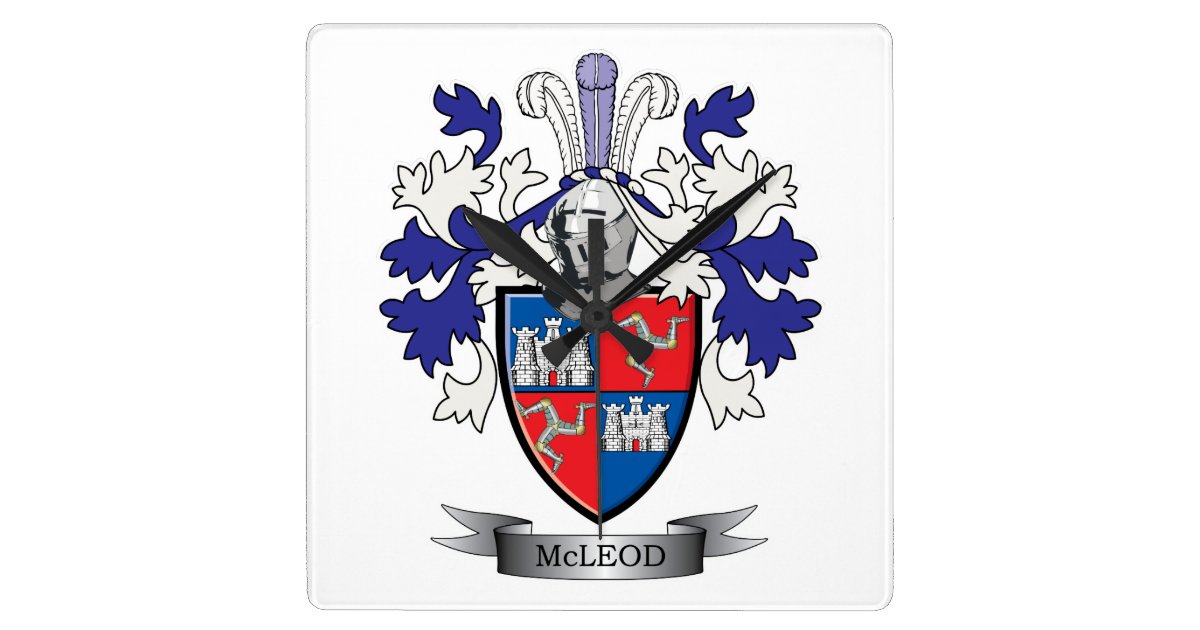 McLeod Family Crest Coat of Arms Square Wall Clock | Zazzle.co.uk