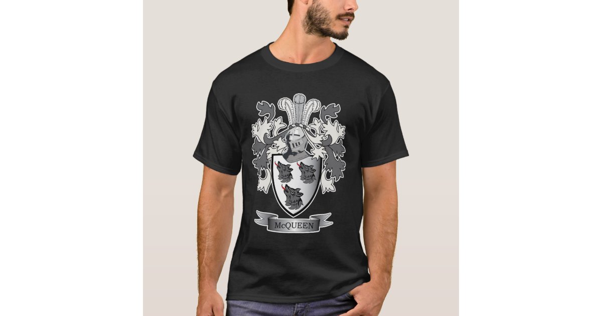 McQueen Family Crest Coat of Arms T-Shirt | Zazzle