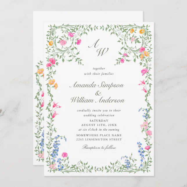 Meadow Pastel French Roses Floral Wedding QR code Invitation | Zazzle
