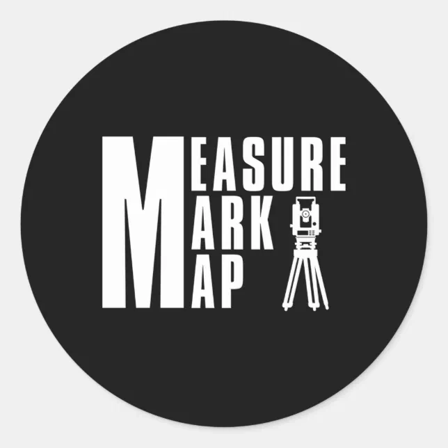 Measure Mark Map Surveying Profession Classic Round Sticker | Zazzle