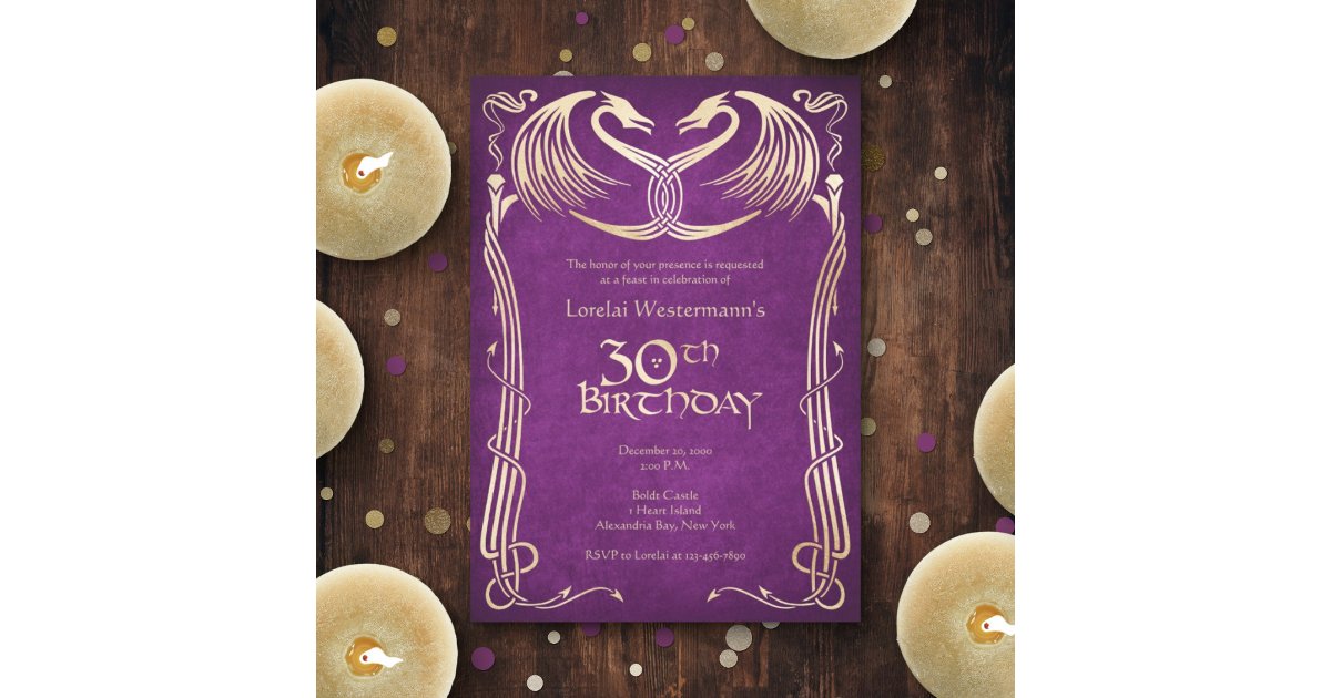 Mediaeval Dragon 30th Birthday Invitation | Zazzle