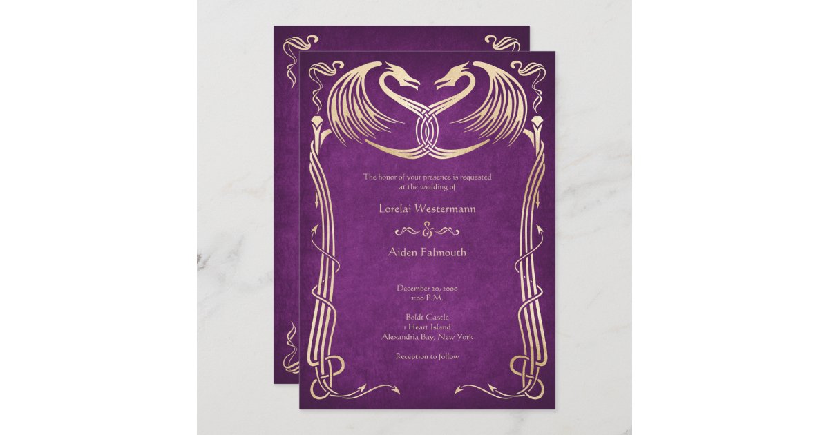 Mediaeval Dragon Wedding Invitation | Zazzle