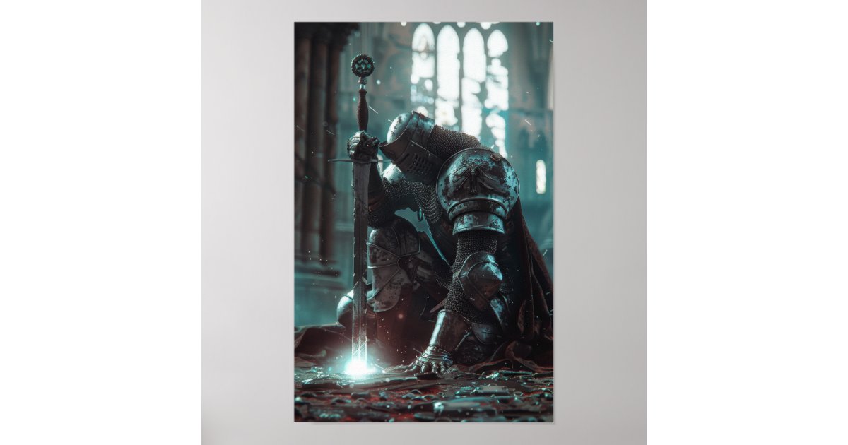 Mediaeval Knight Close-Up Poster | Zazzle