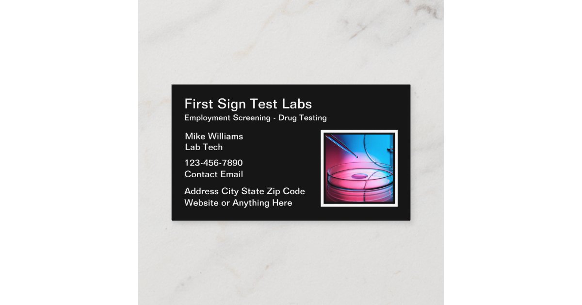 Medical Employee Screening Lab Business Cards | Zazzle