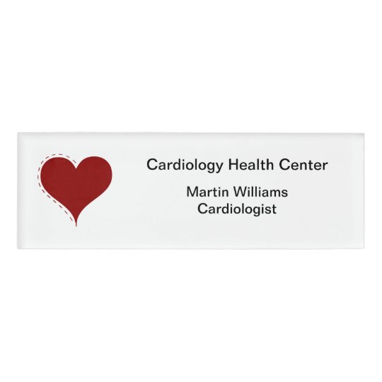 Medical Heart Theme Cardiologist Name Tag | Zazzle.co.uk