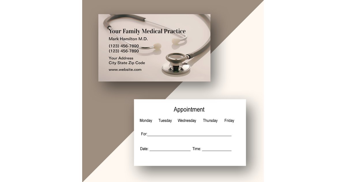 Medical Patient Appointment Business Cards | Zazzle