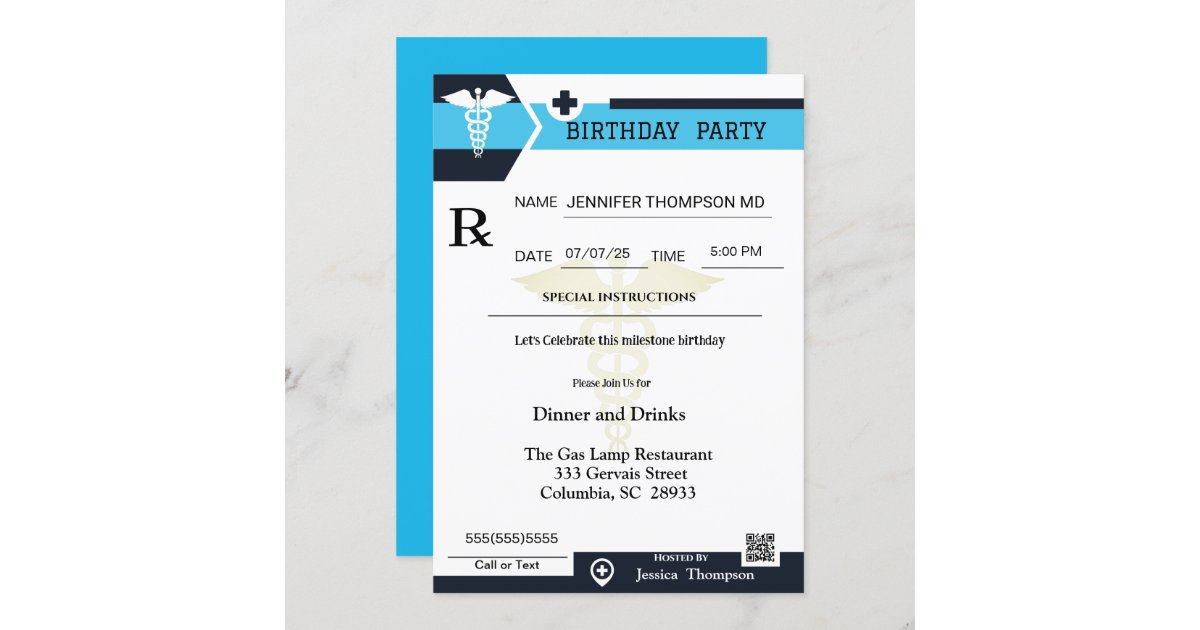 Medical Prescription Pad Birthday Invitation | Zazzle