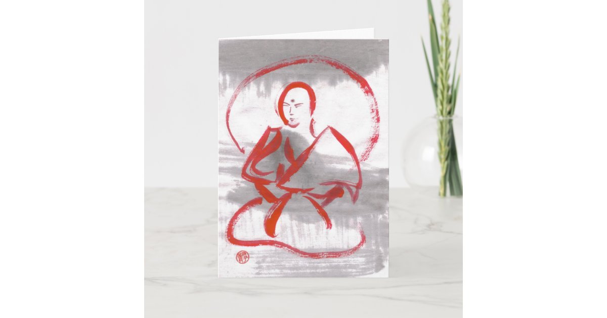Meditating Shaolin Monk Blank Card | Zazzle