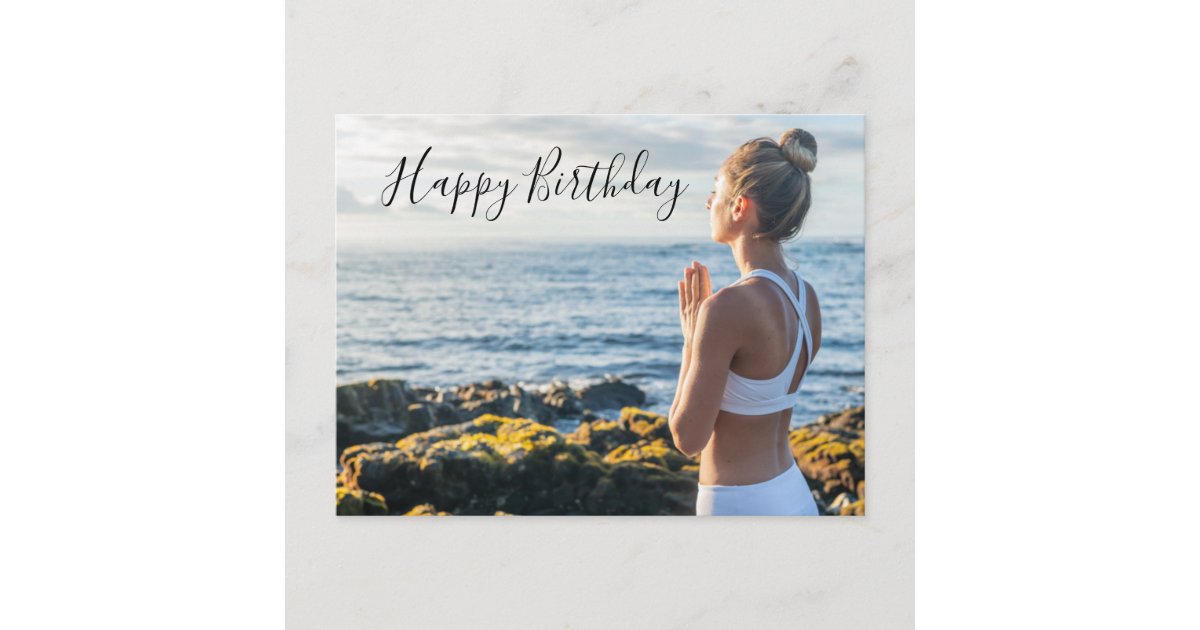Meditation Yoga Happy Birthday Card | Zazzle