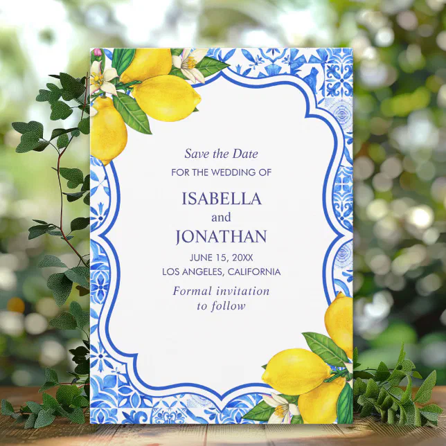 Mediterranean Love: A Wedding Celebration Save The Date | Zazzle