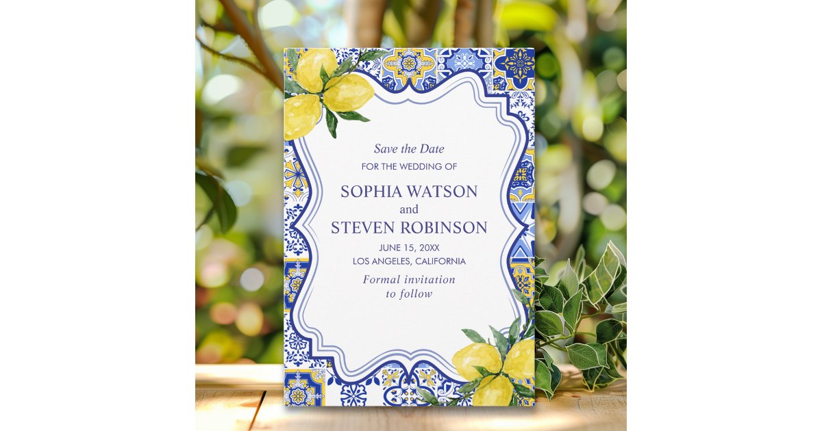Mediterranean Love: A Wedding Celebration Save The Date | Zazzle