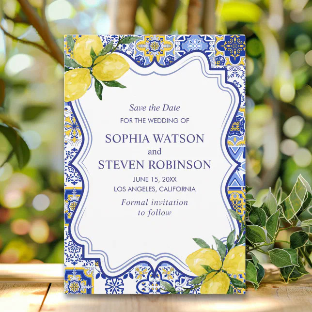 Mediterranean Love: A Wedding Celebration Save The Date | Zazzle