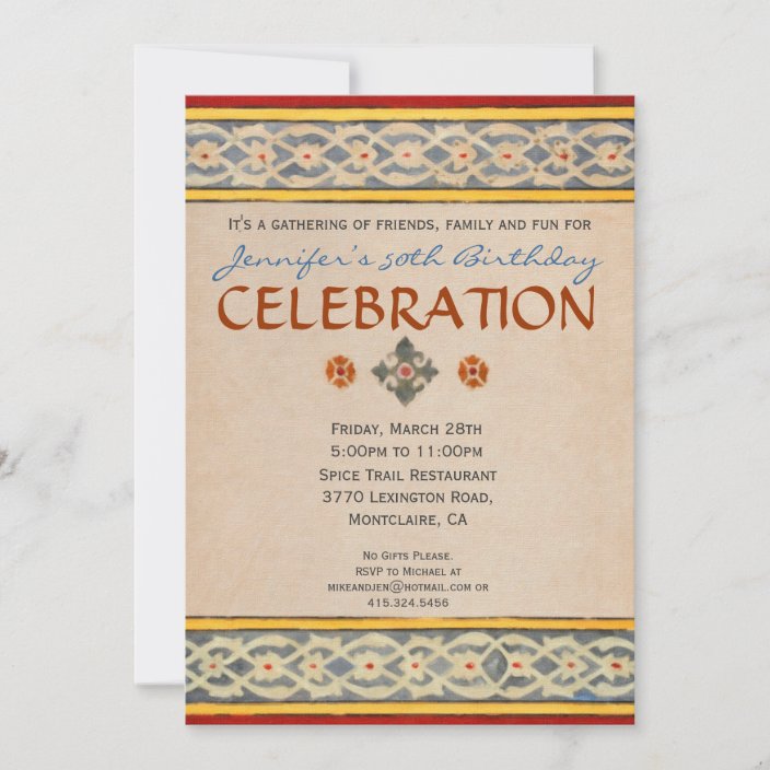 Mediterranean Party Invitation - Hand Painted Tile | Zazzle.co.uk