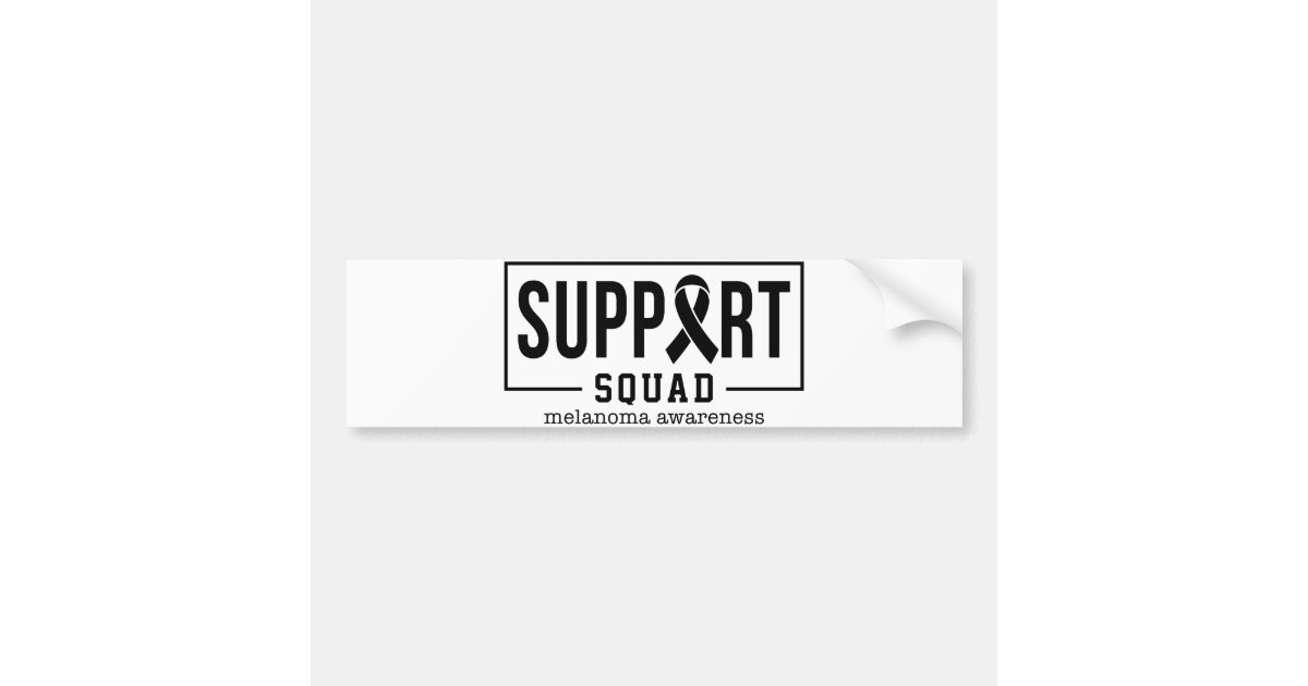 Melanoma and Skin Cancer Support Squad Bumper Sticker | Zazzle