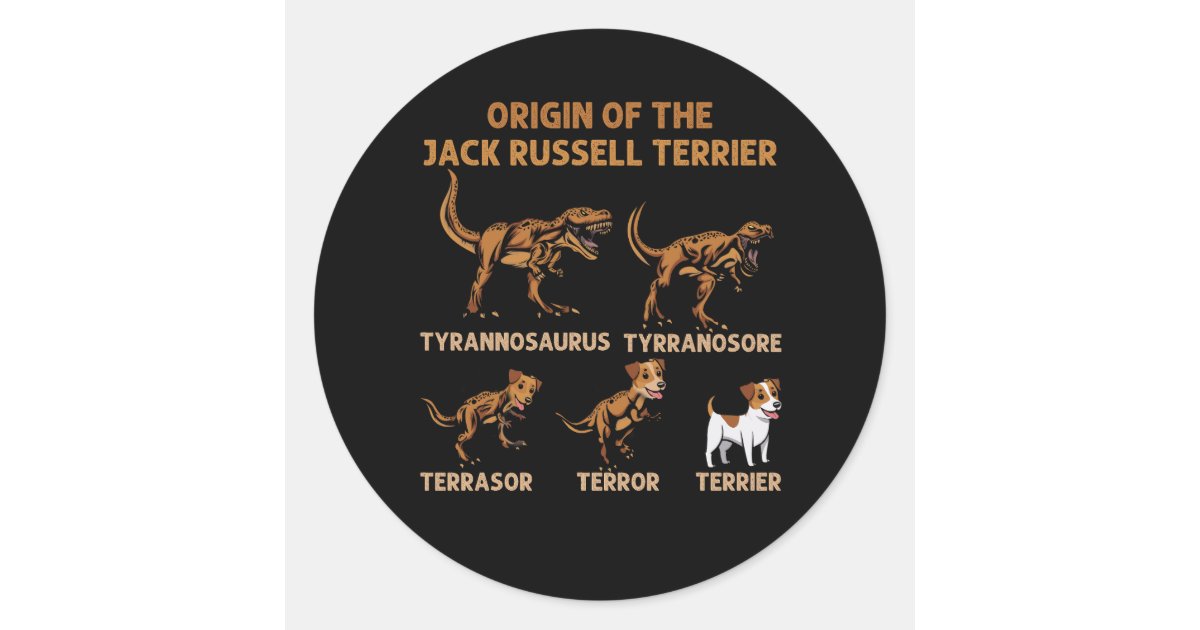 Meme Origin of the Jack Russell Terrier Evolution Classic Round Sticker ...