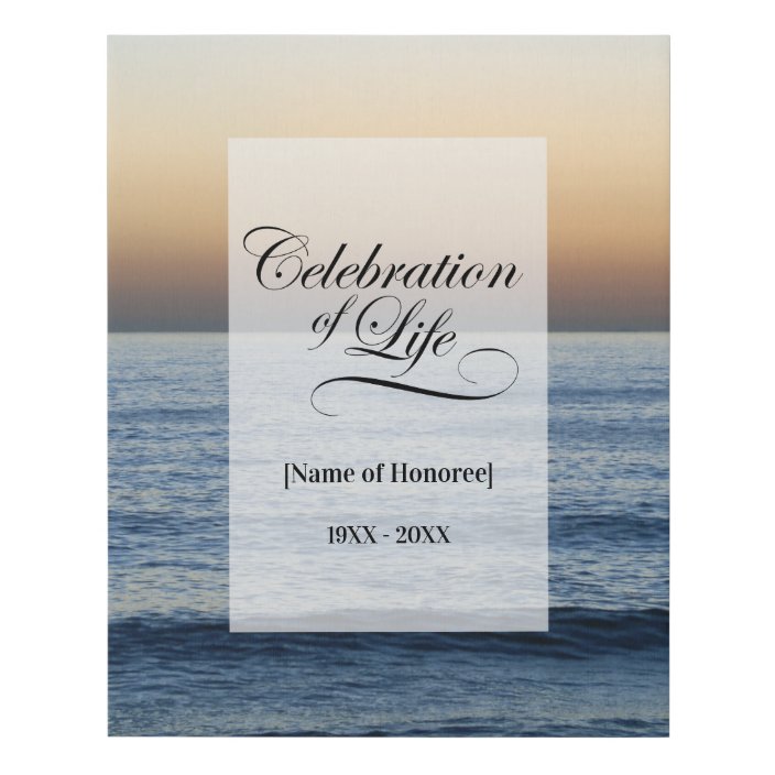 Memorial Celebration of Life Event Sign | Zazzle.co.uk