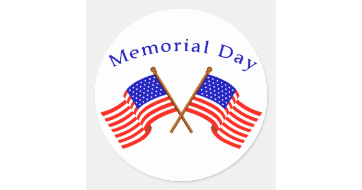 Memorial Day Classic Round Sticker | Zazzle
