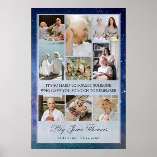 Memorial Photo Collage Funeral Sympathy Poster | Zazzle.co.uk