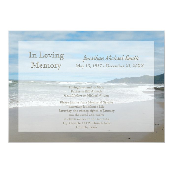 Memorial Service Invitation | Zazzle.co.uk