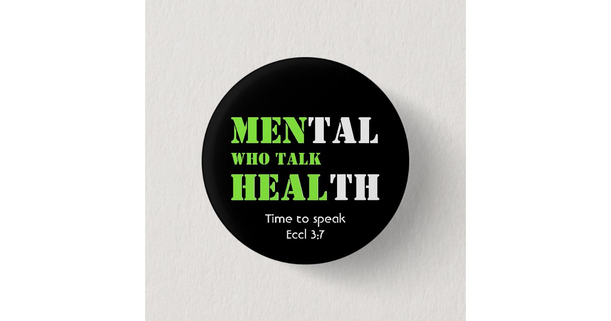 MEN WHO TALK HEAL Custom Text Mental Health 3 Cm Round Badge | Zazzle