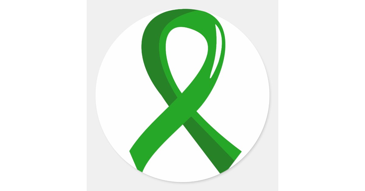 Mental Health Green Ribbon 3 Classic Round Sticker | Zazzle