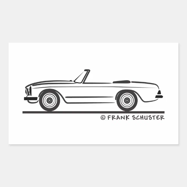 Mercedes SL Pagode Pagoda Kabrio Rectangular Sticker | Zazzle
