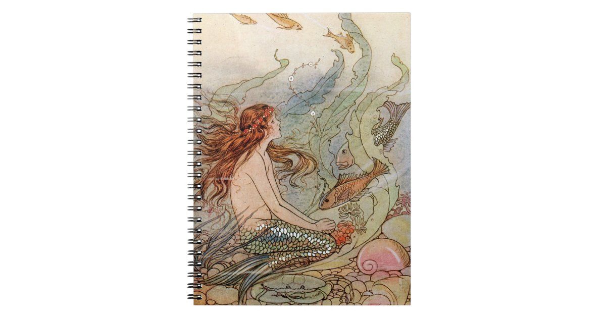 Mermaid and Fish Fantasy Notebook | Zazzle