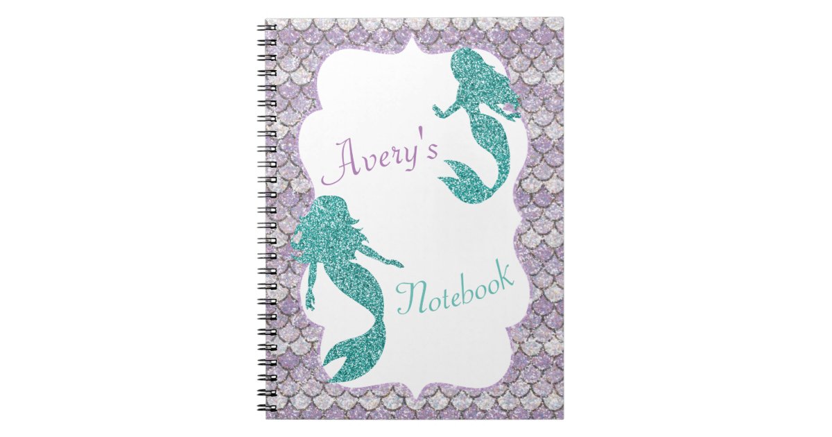 Mermaid notebook, school notebook | Zazzle